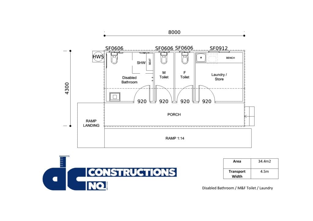 Disabled Bathroom + M&F Toilet + Laundry | DC Constructions NQ